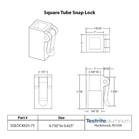 Square Tubing Locks – Testrite Aluminum