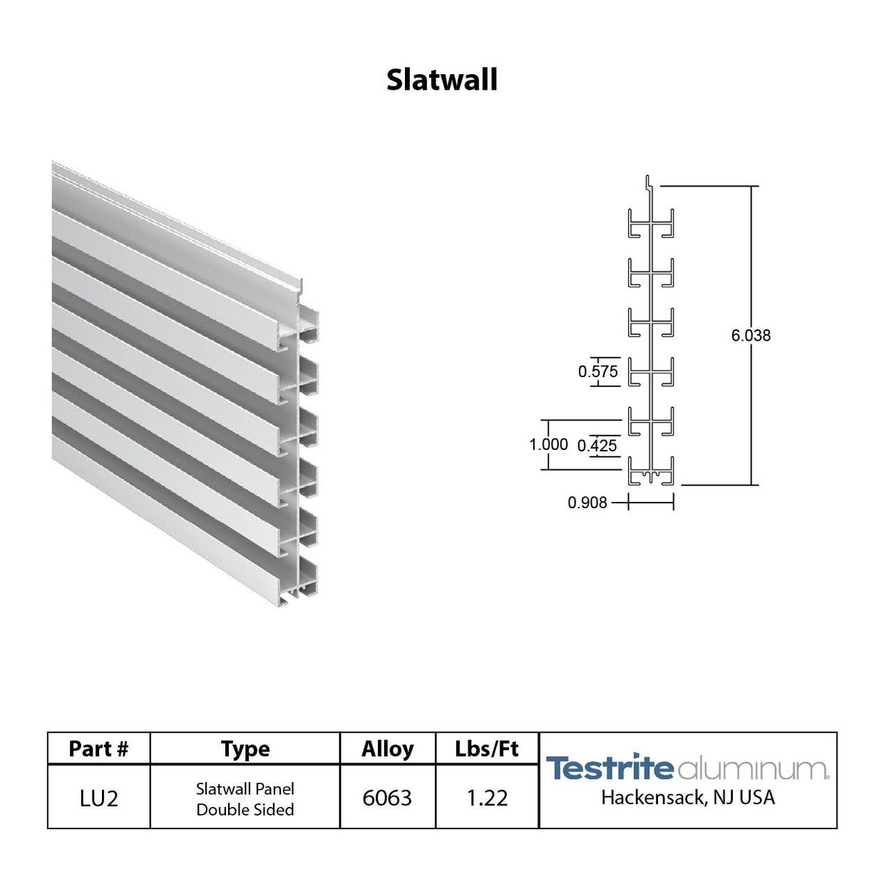 Aluminum Slatwall 1" On-Center – Testrite Aluminum