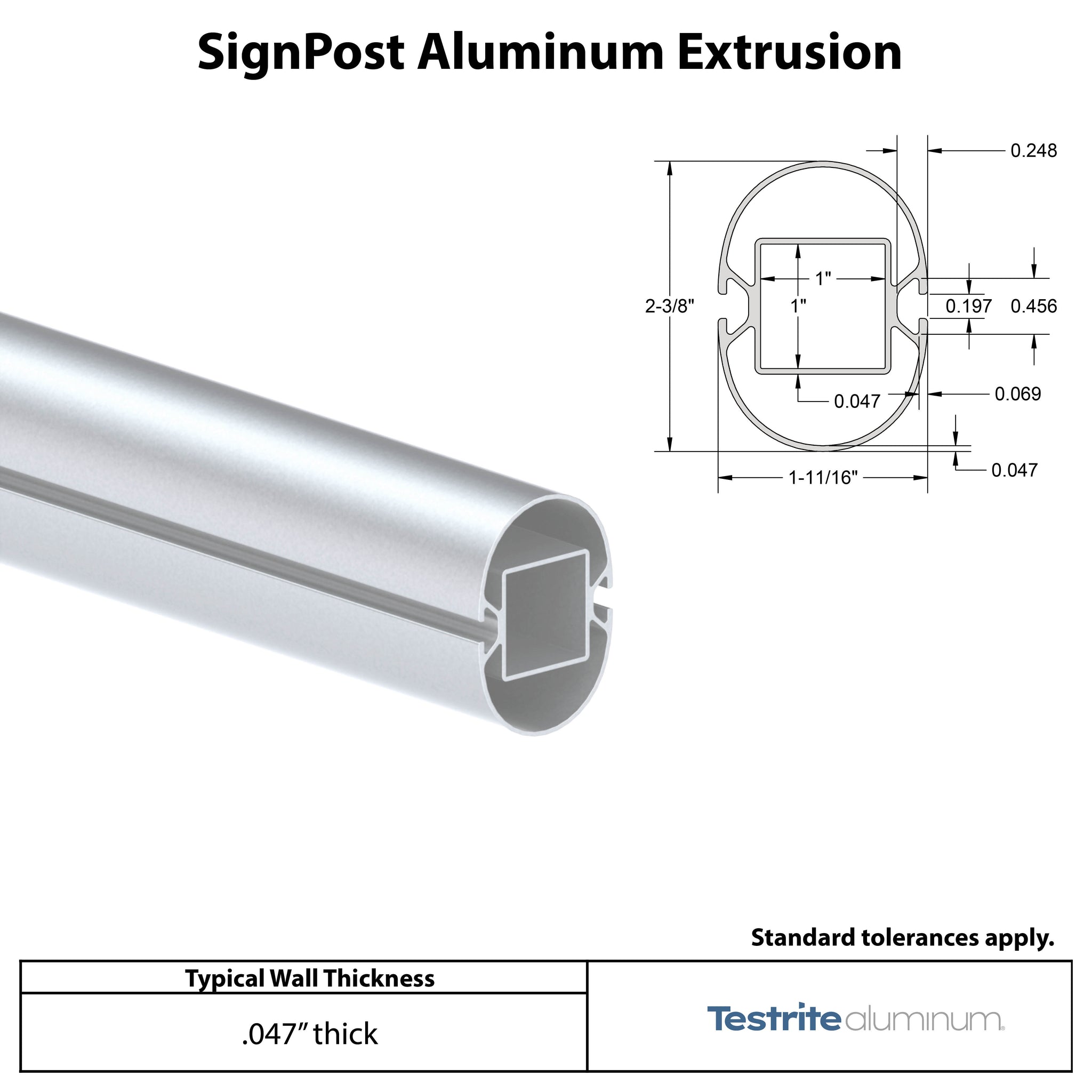 2-1/4" x 1-3/4" Aluminum Oval Slotted – Testrite Aluminum