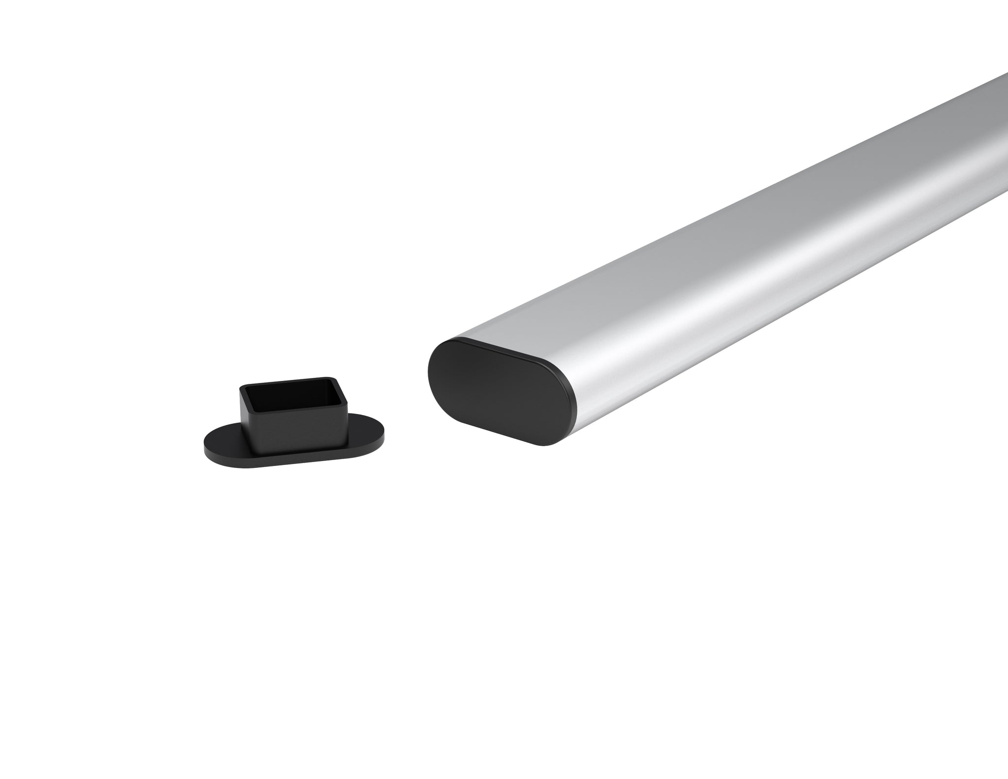 Racetrack Oval End Cap 2" x 1" – Testrite Aluminum