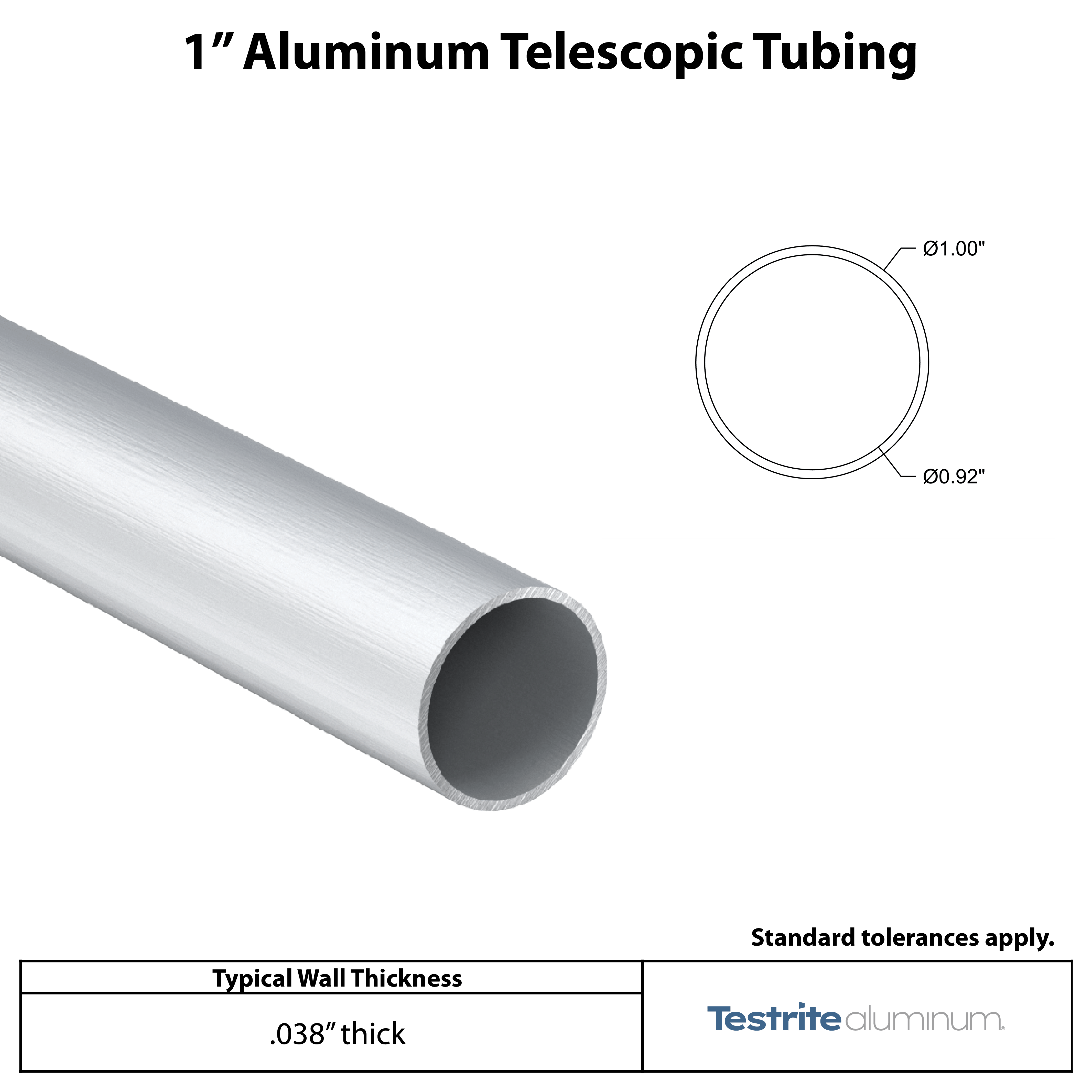 1" Aluminum Round Telescopic Tube – Testrite Aluminum